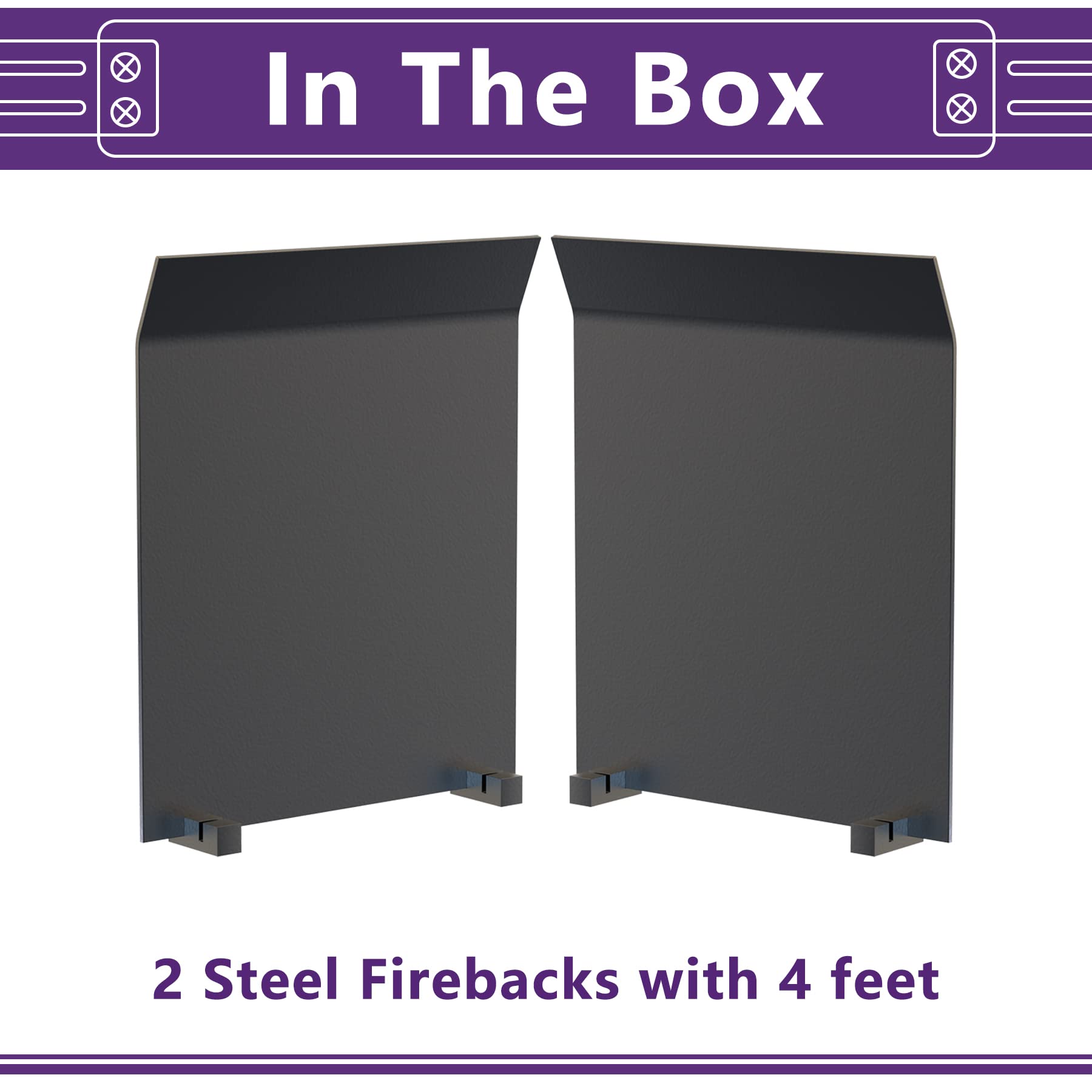 Mxclimate Adjustable Fireback with Support Legs, Heavy Duty Fireplace ...