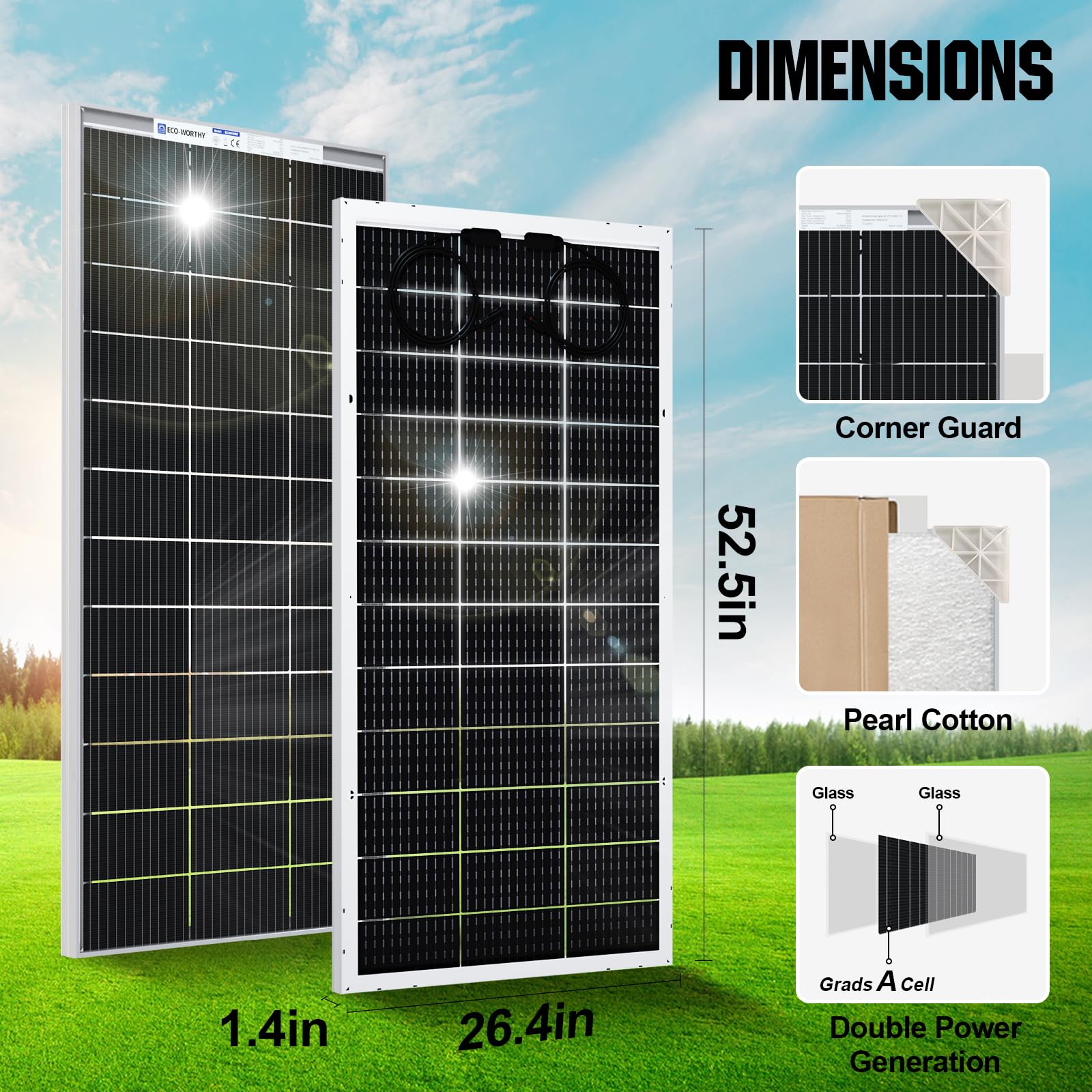 ECO-WORTHY 2.4KWH Solar Panel Kit 600W 12Volt System for RV Off Grid ...
