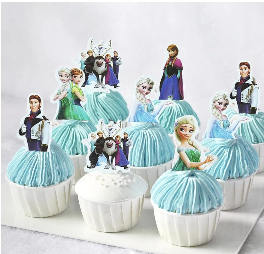 24pcs Froze Princess Cupcake toppers Froze Birthday Party Supplies Cake ...