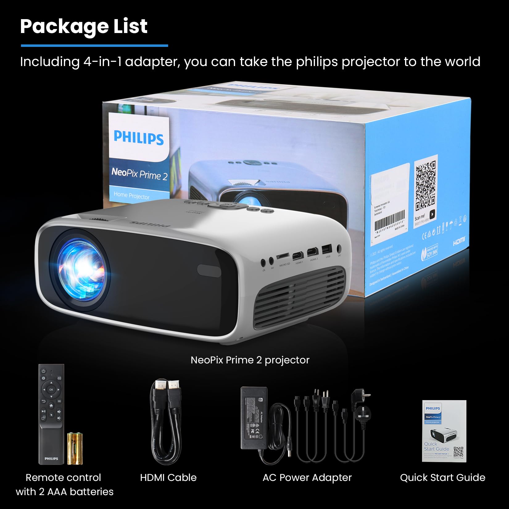 PHILIPS Android TV Projector with Apps and 5G WiFi Bluetooth - Smart ...