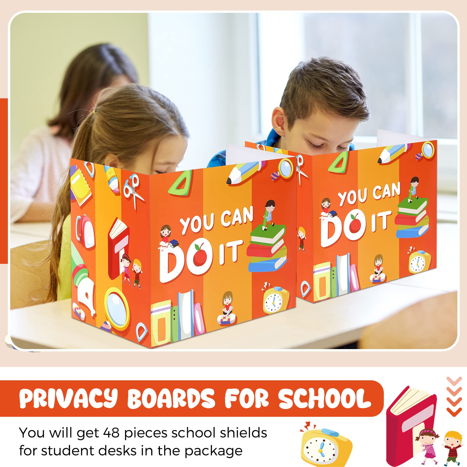 48 Pack Privacy Boards for Students Classroom Shields Cardboard Desk ...
