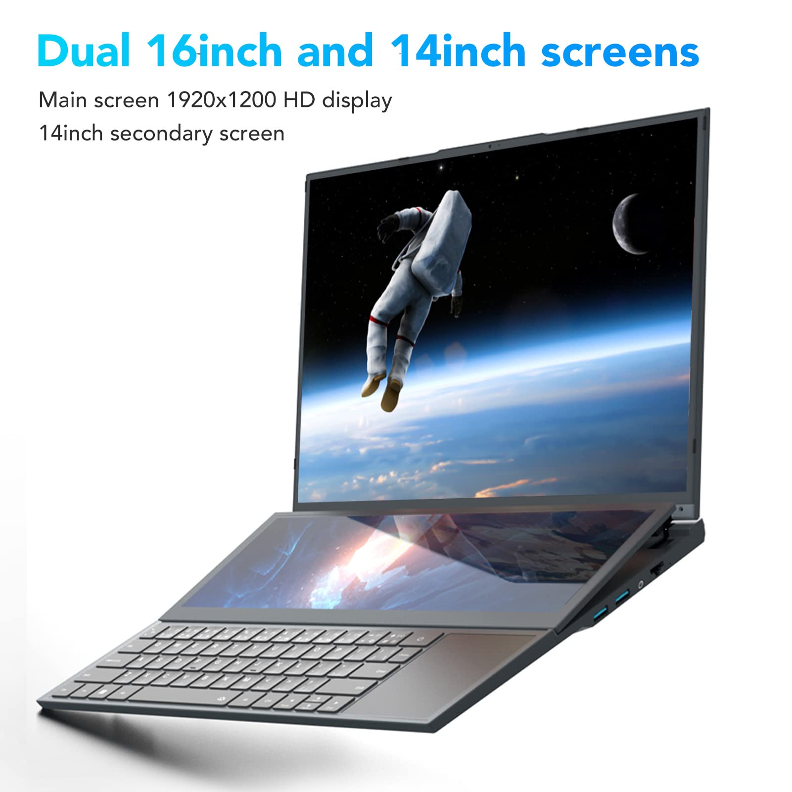 Acogedor 16in 14in Dual Screens Touch Screen Laptop 1920x1200 8G 256G ...