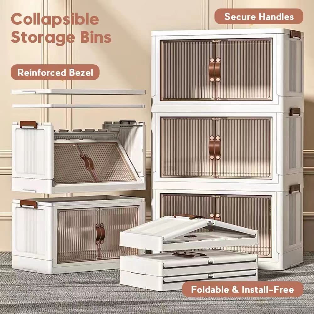Dontinhu Stackable storage bins open front,collapsible storage bins ...