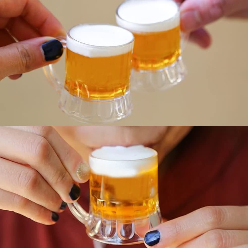 JUXINGDAZYF Mini Beer Mug Shot Glasses, Mini Beer Shot Glasses Set of ...