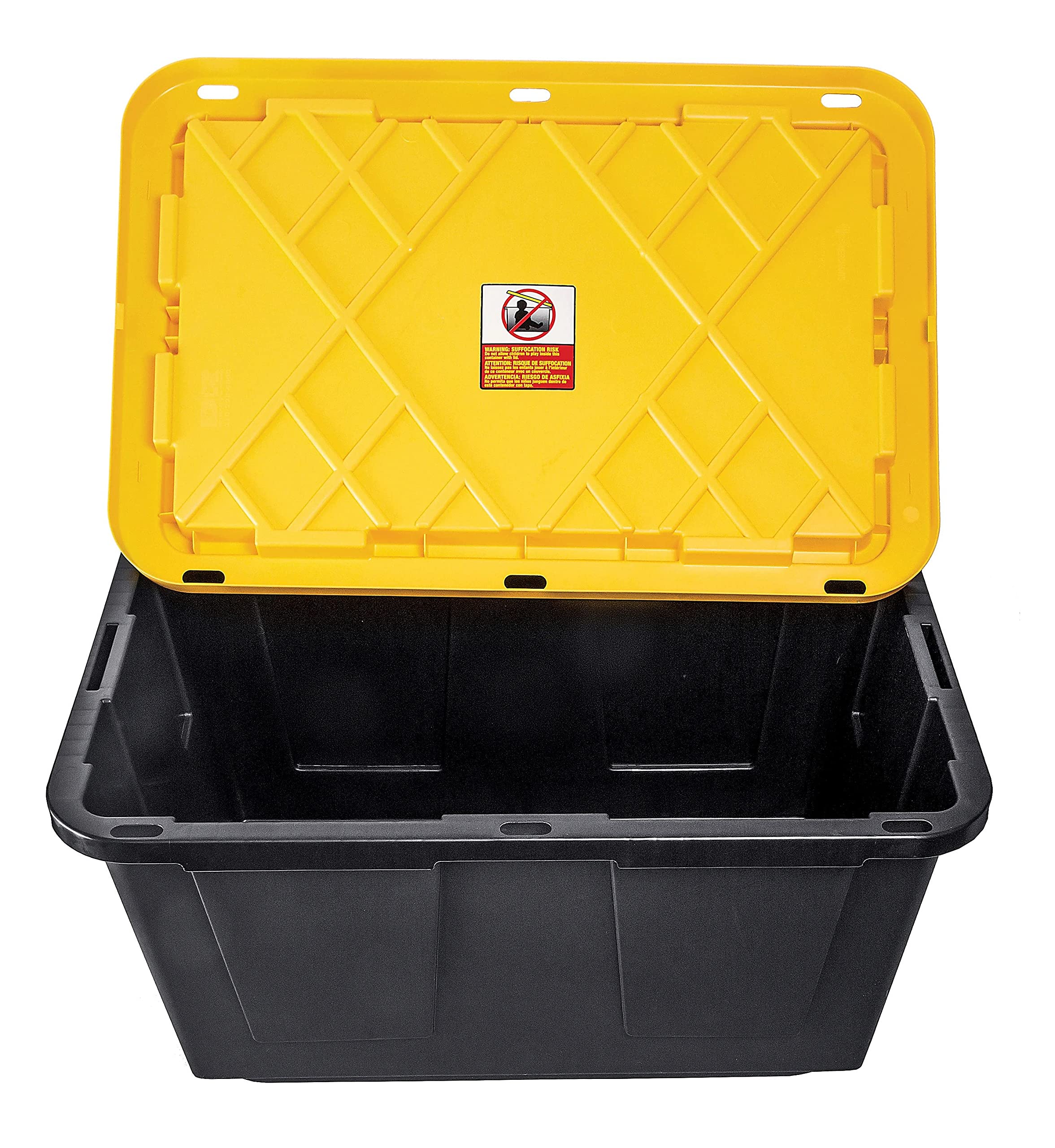 ANF BRANDS (12-Pack) Heavy-Duty 27-Gallon Black and Yellow Storage Bins ...