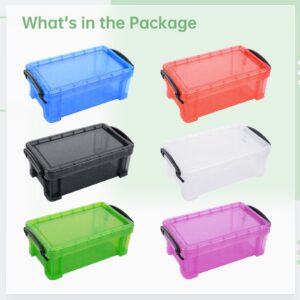 Mini Plastic Storage Containers with Locking Lids, 6 PCS Small Plastic ...