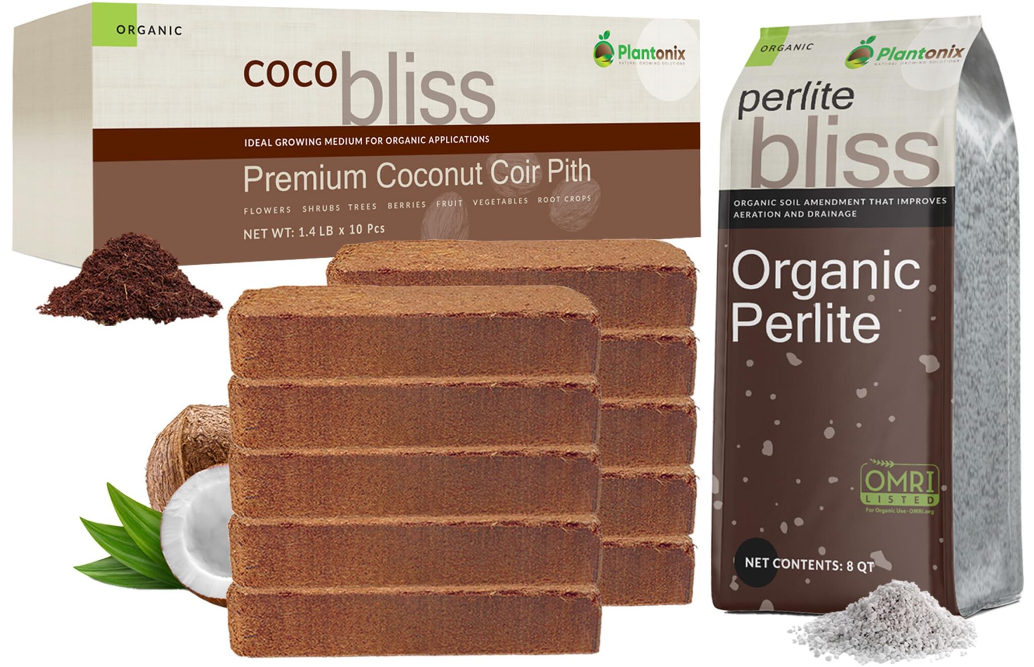 Organic Coco Coir by Coco Bliss - Compressed Coco Coir Brick with Low ...
