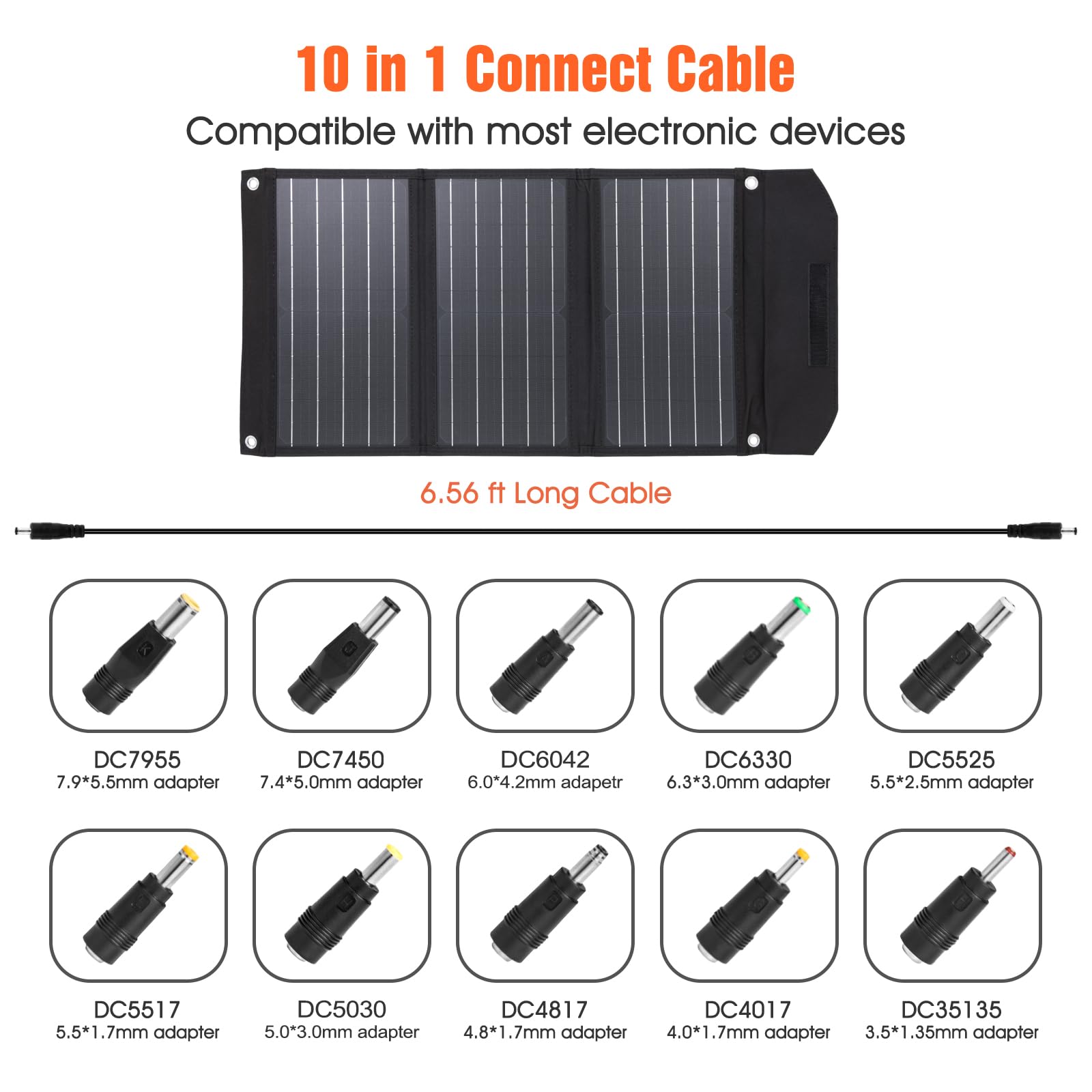 Takki 30W Foldable Solar Panel, Portable Solar Charger Kit with USB ...