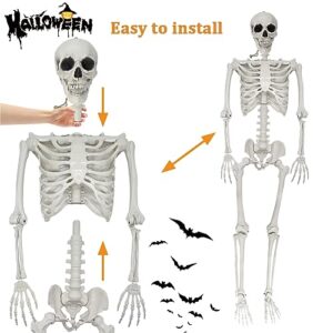 LUKBERA 5.4FT/165cm Halloween Skeleton Decorations, Full Body Realistic ...