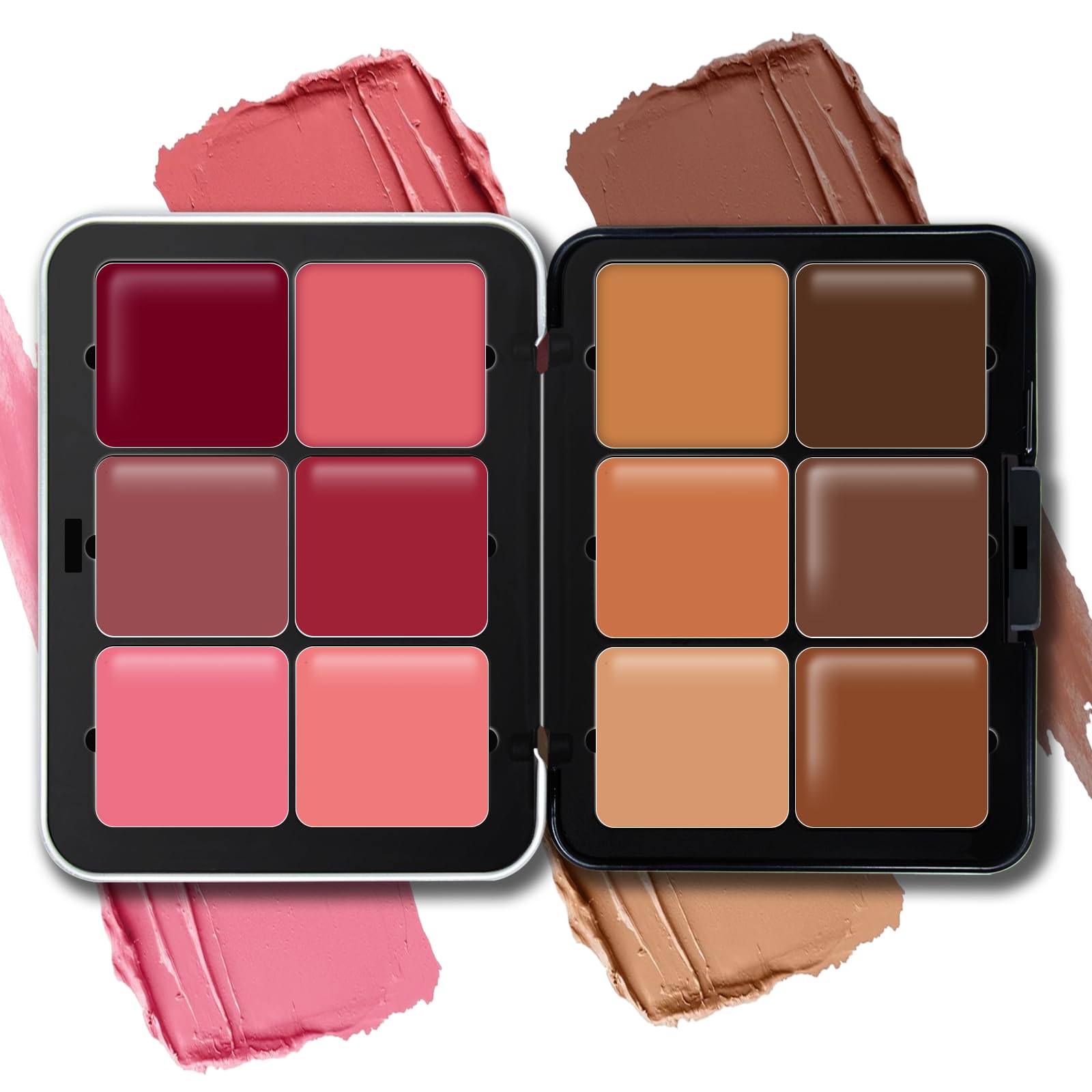 HOSAILY Cream Blush & Concealer Palette, 12 Colors, Long Wearing ...