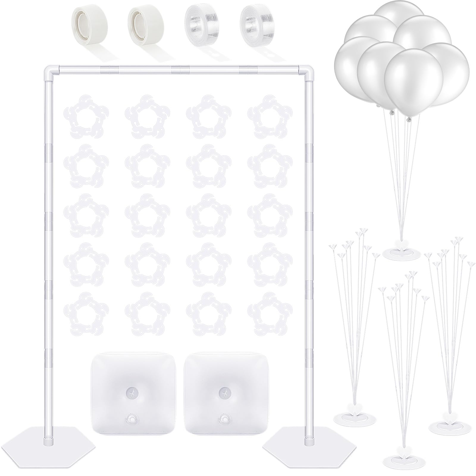 Wettarn 6 Sets Balloon Arch Stand Kits with Base Adjustable Balloon ...
