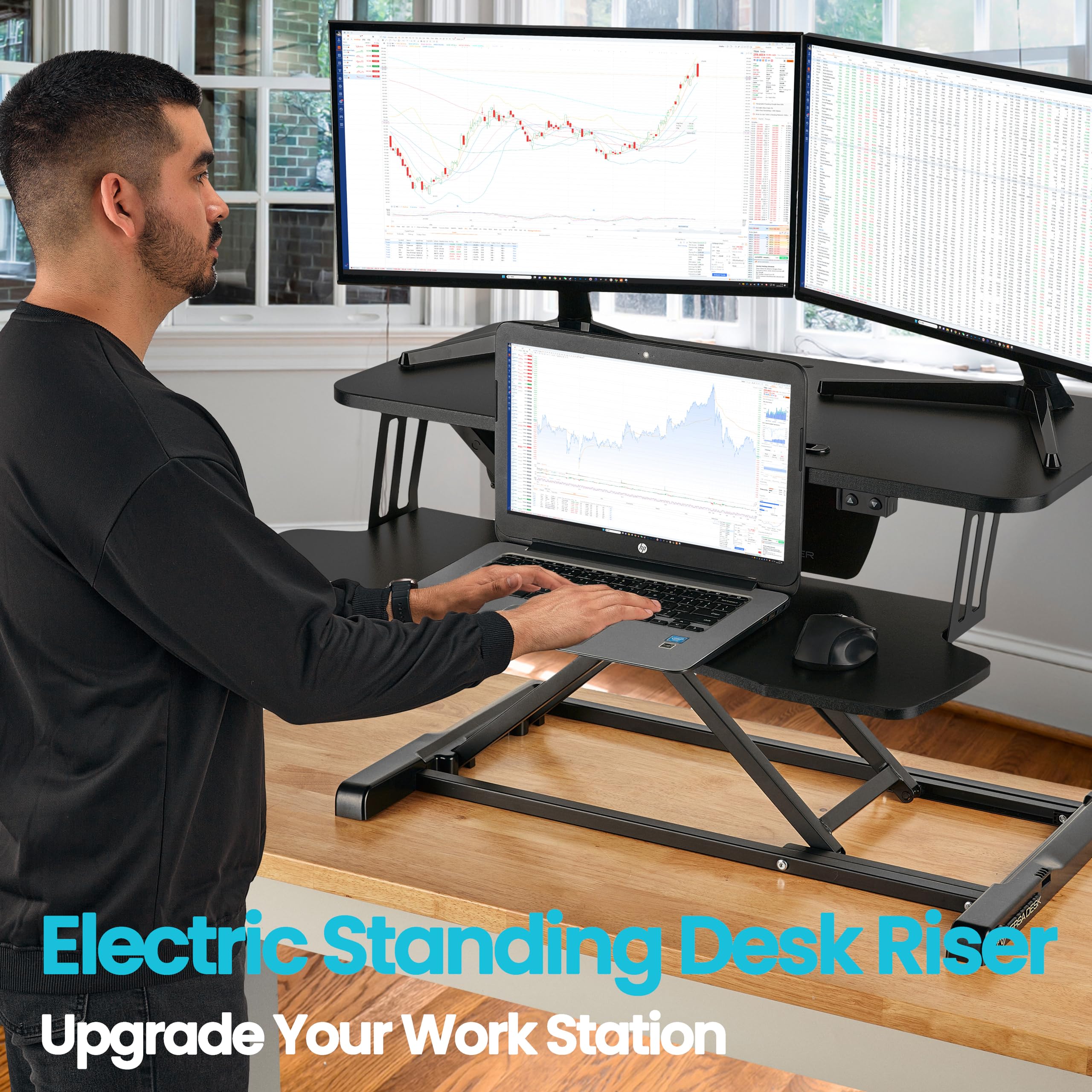 VERSADESK® PowerRiser 32 Inch Electric Standing Desk Converter for Dual ...