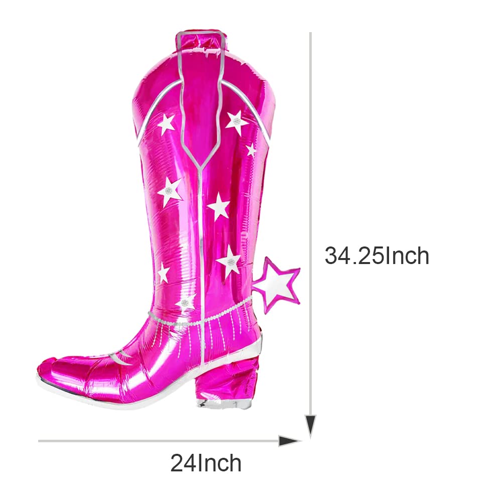 Cowgirl boot balloons, pink cowgirl cowboy hat balloon,western cowgirl ...