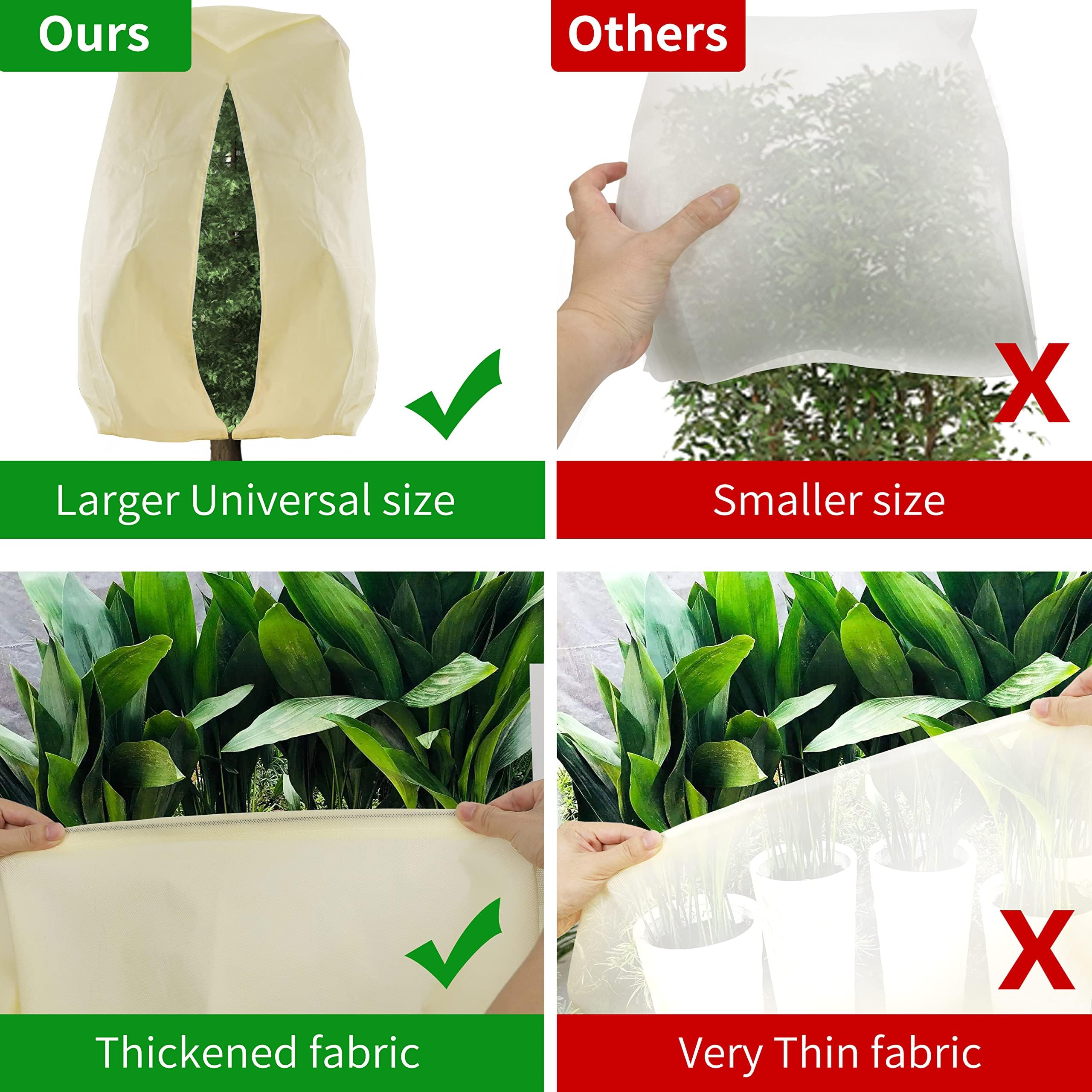 85”(W)x95”(H) Plant Covers Freeze Protection, 2.8oz/yd² Winter Frost ...