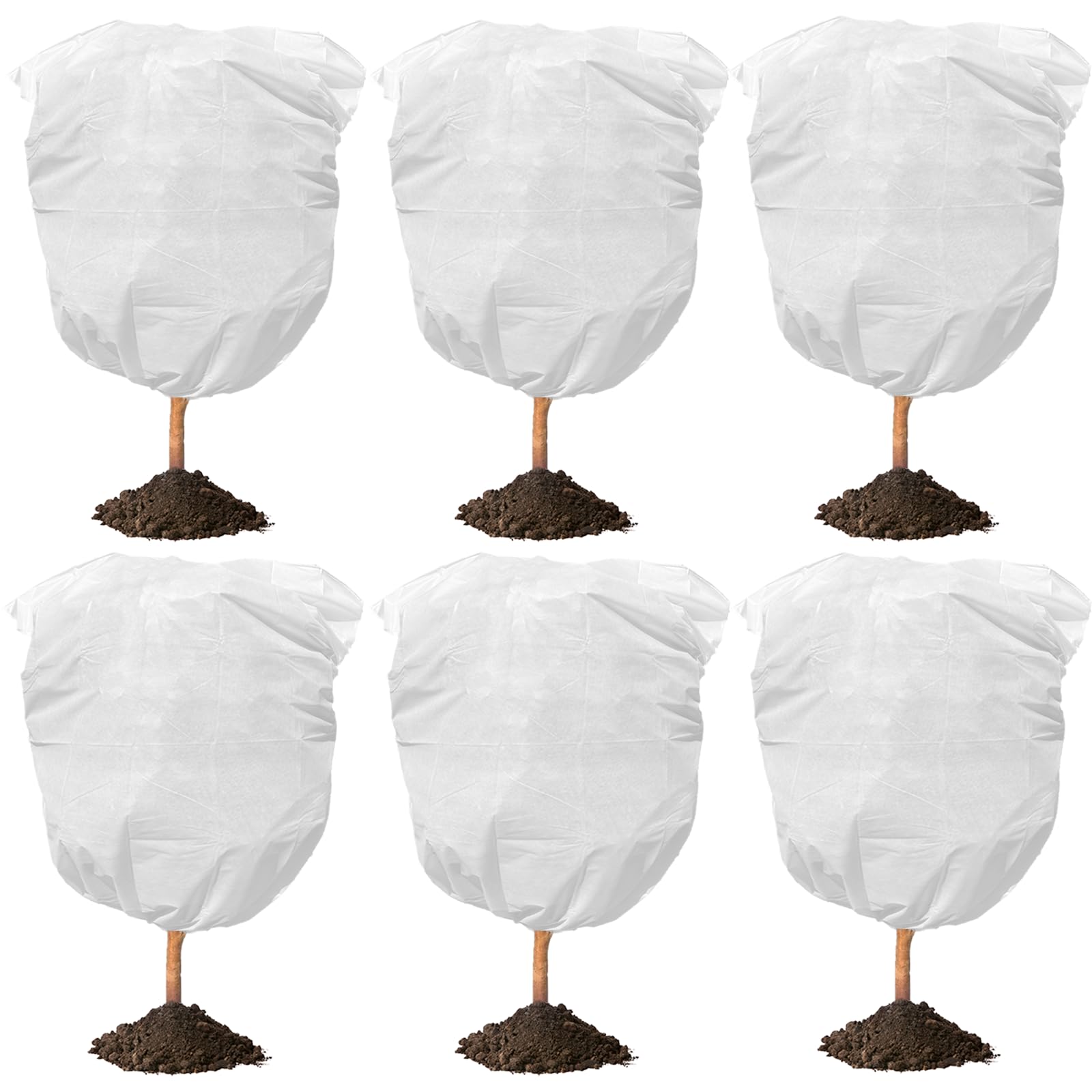 6 Pack Plant Covers Frost Protection Bag Winter Drawstring Plant Covers ...