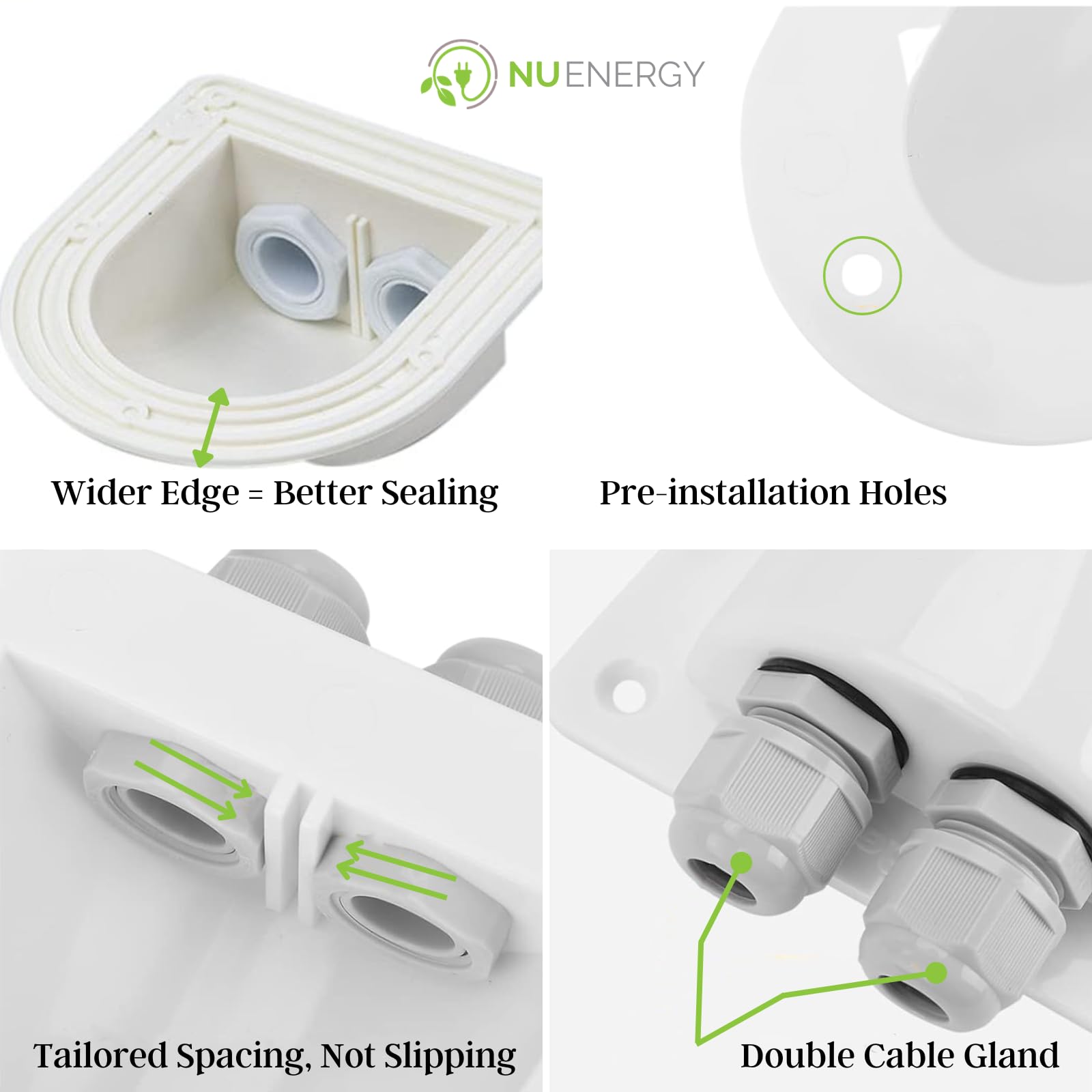NuEnergy The Original Solar Double Cable Gland Waterproof Box Solar ...