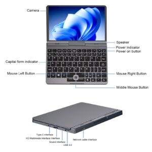 8 Inch Laptop, Micro PC, 1280 x 800 Touch Screen, LPDDR5 12GB RAM, for ...