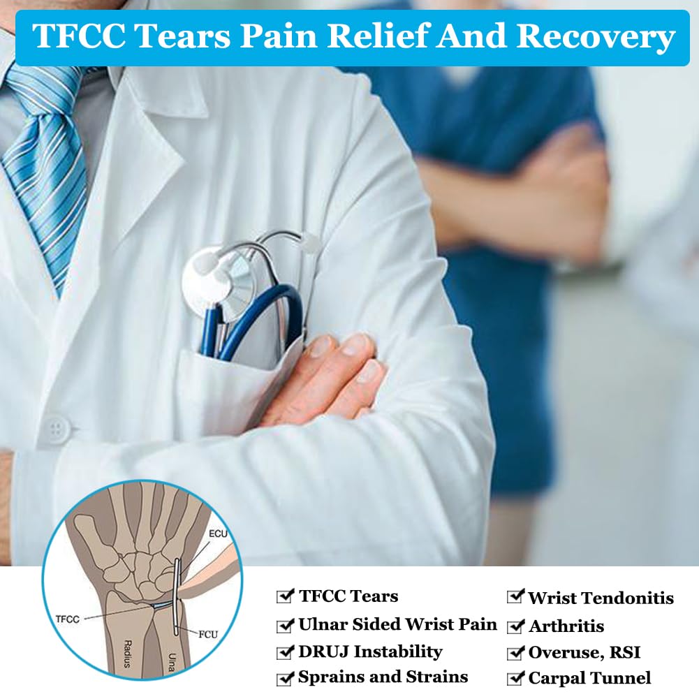 Wrist Brace For TFCC Tears, Adjustable Wrist Wrap with Soft Ring Pad for Ulnar Sided Wrist Pain ...