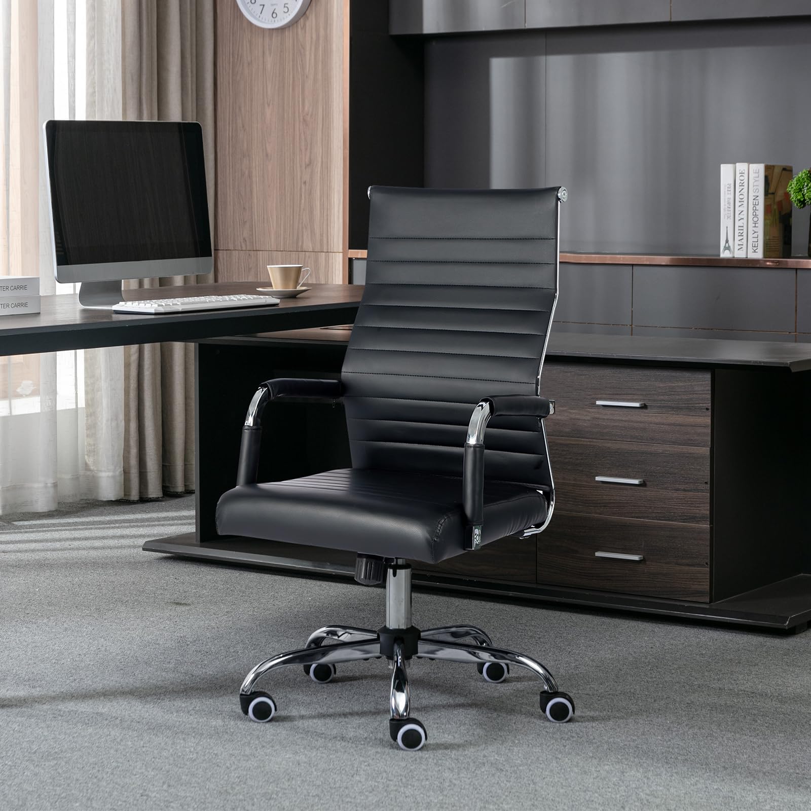 LUCKWIND Office Desk Chair, Executive Ribbed Task Chair, High-Back ...