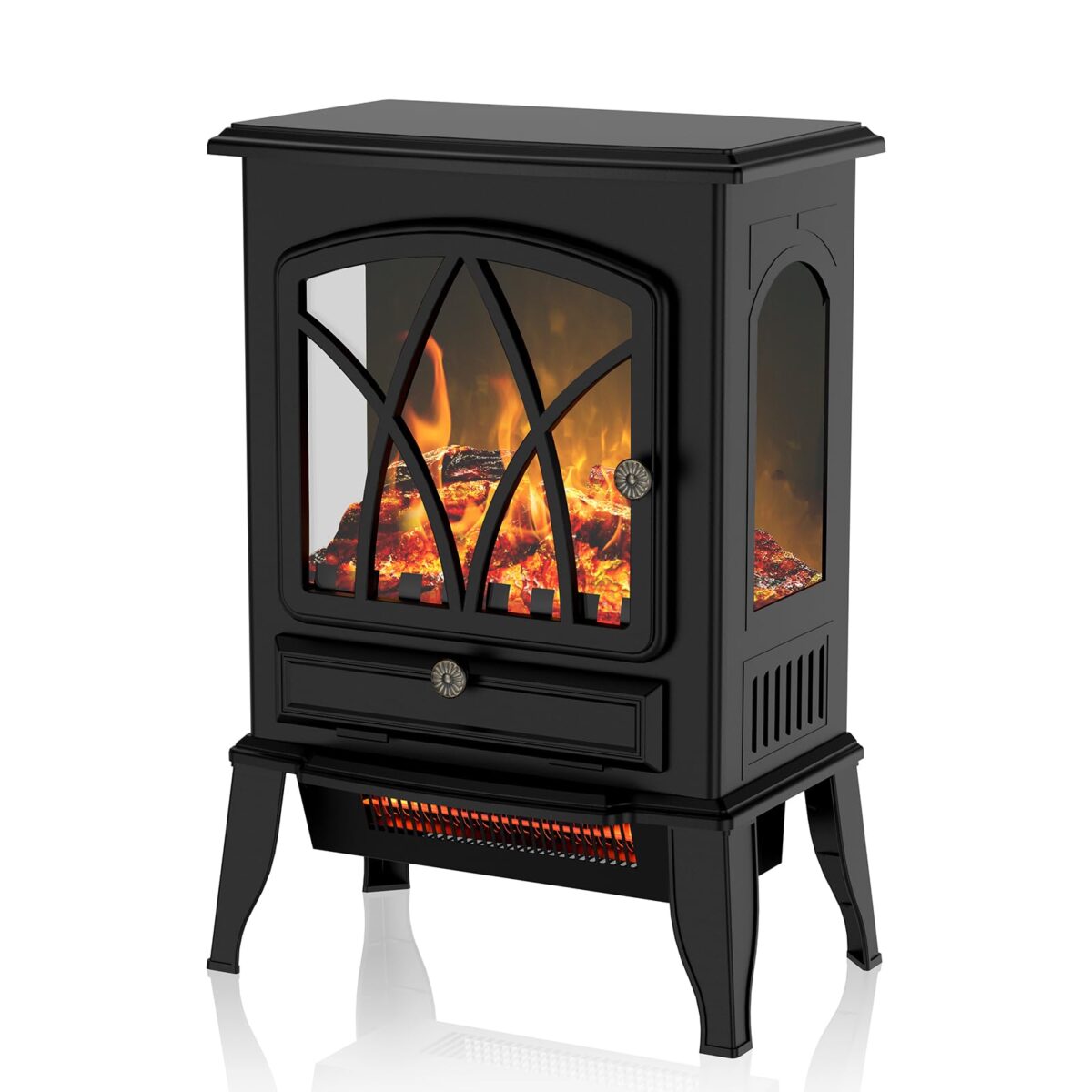 Electric Fireplace Stove, Indoor Freestanding Fireplace Heater with 3D ...