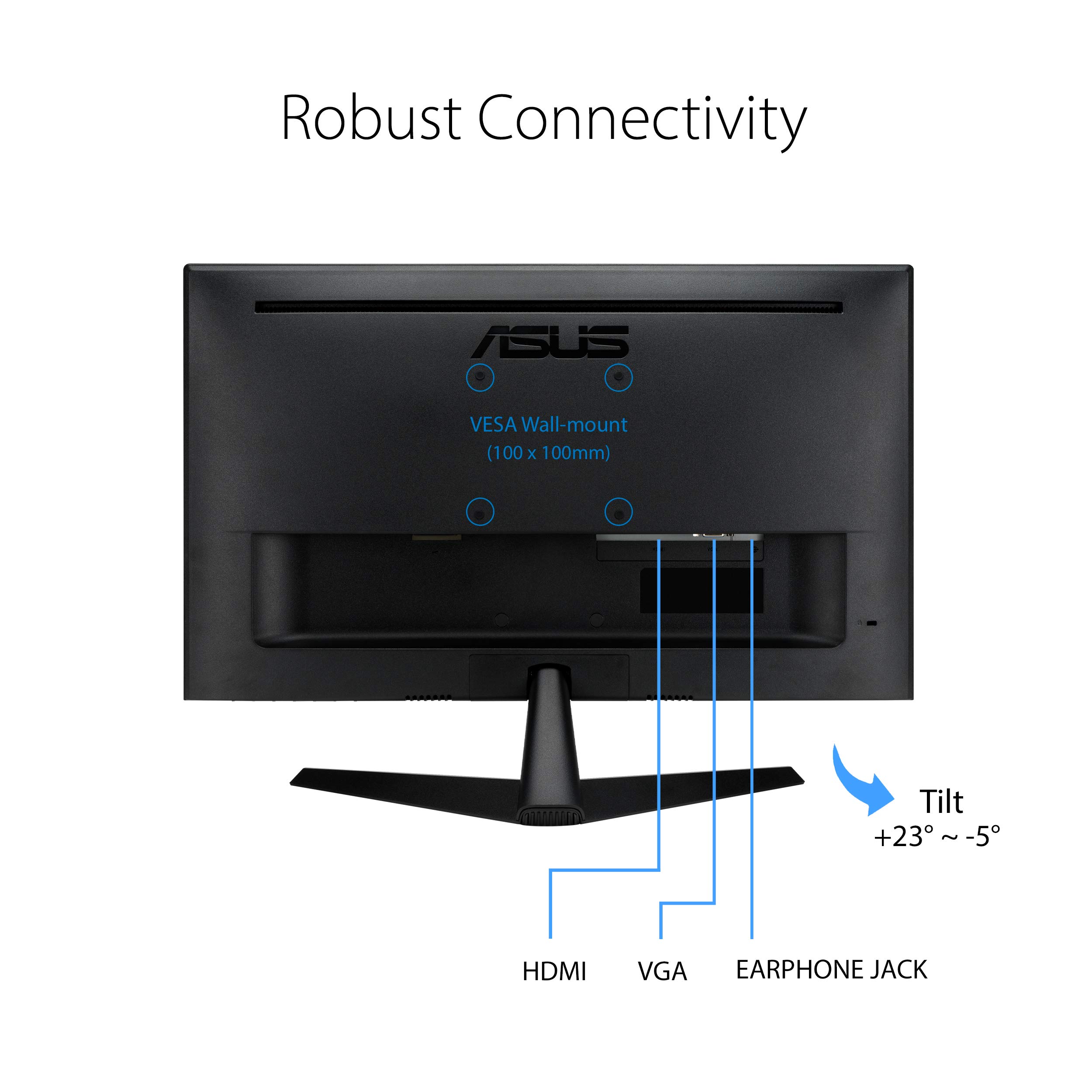 ASUS VY249HE 23.8” Eye Care Monitor, 1080P Full HD, 75Hz, IPS, Adaptive ...