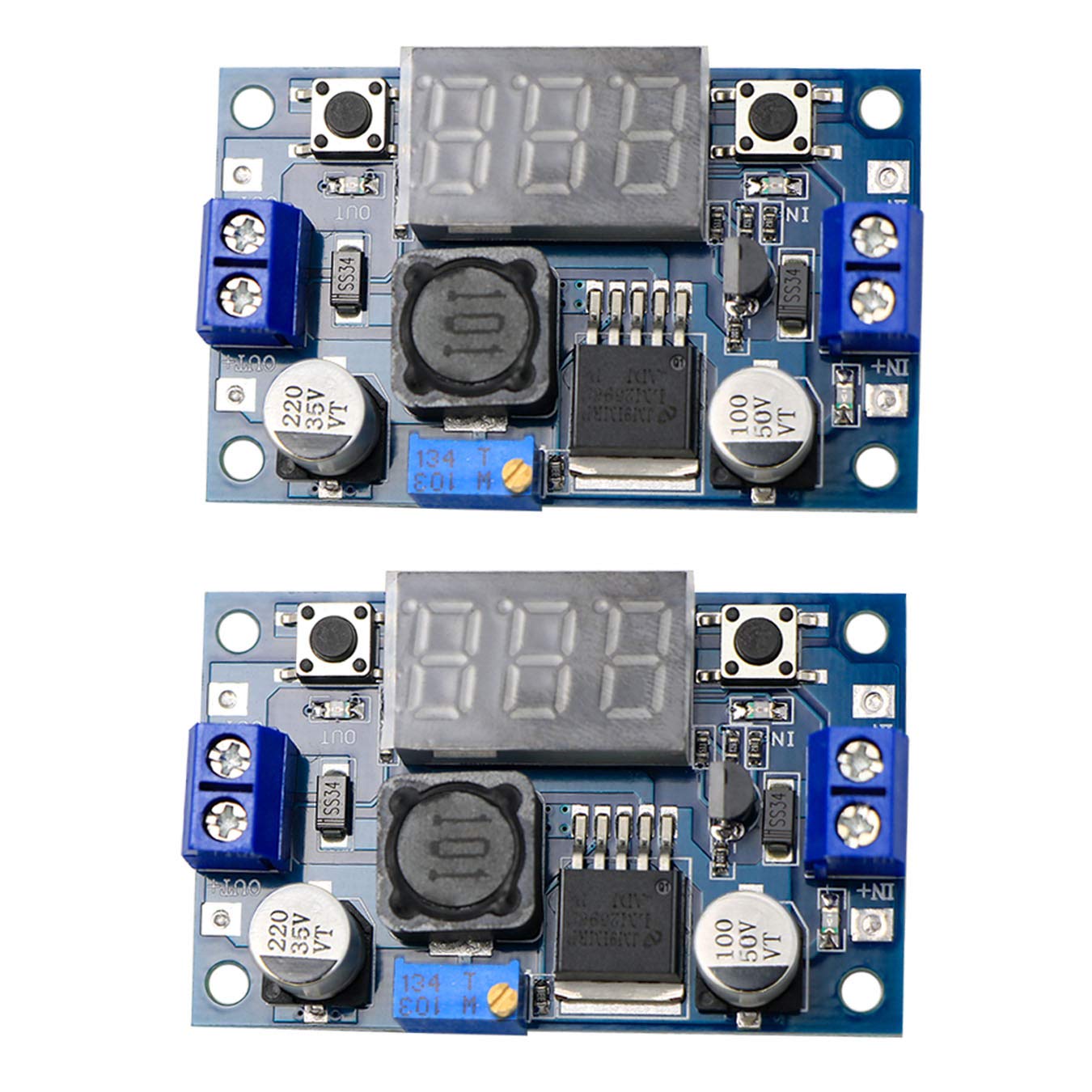 LM2596 Buck Converter DC Voltage Regulator Adjustable 4-40V to 1.5-35V 3A DC to DC Step Down ...