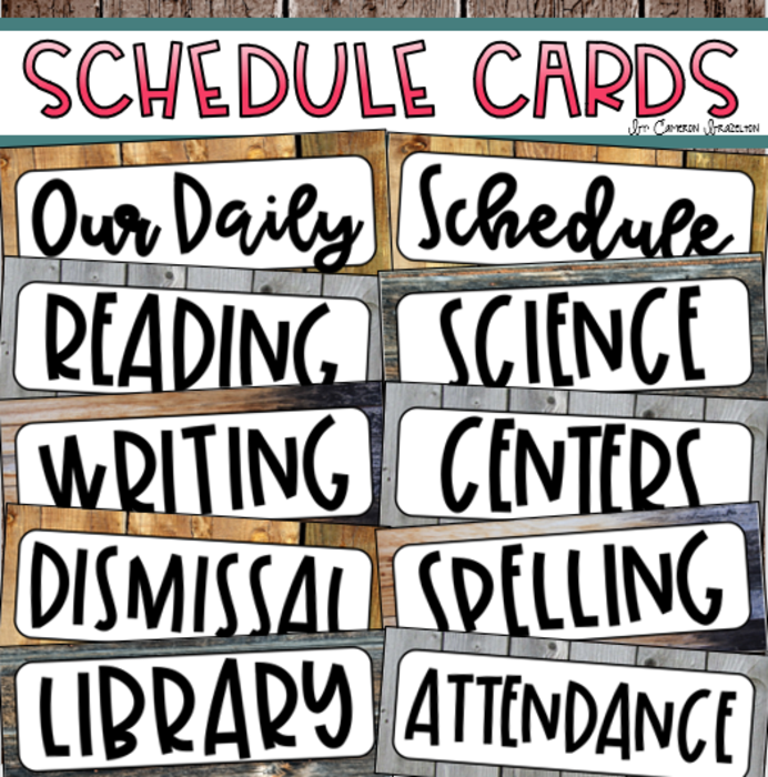 Daily Classroom Schedule Cards Rustic Farmhouse Theme Editable — 🛍️ The ...
