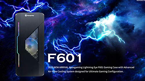 ApexGaming F601 Eye of Lightning MidTower Gaming Case Pre-Installed LED ...
