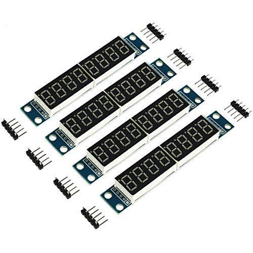 DEVMO 4pcs 8-Digit 7 Segment Module MAX7219 8 Bit Digital Segment Tube ...