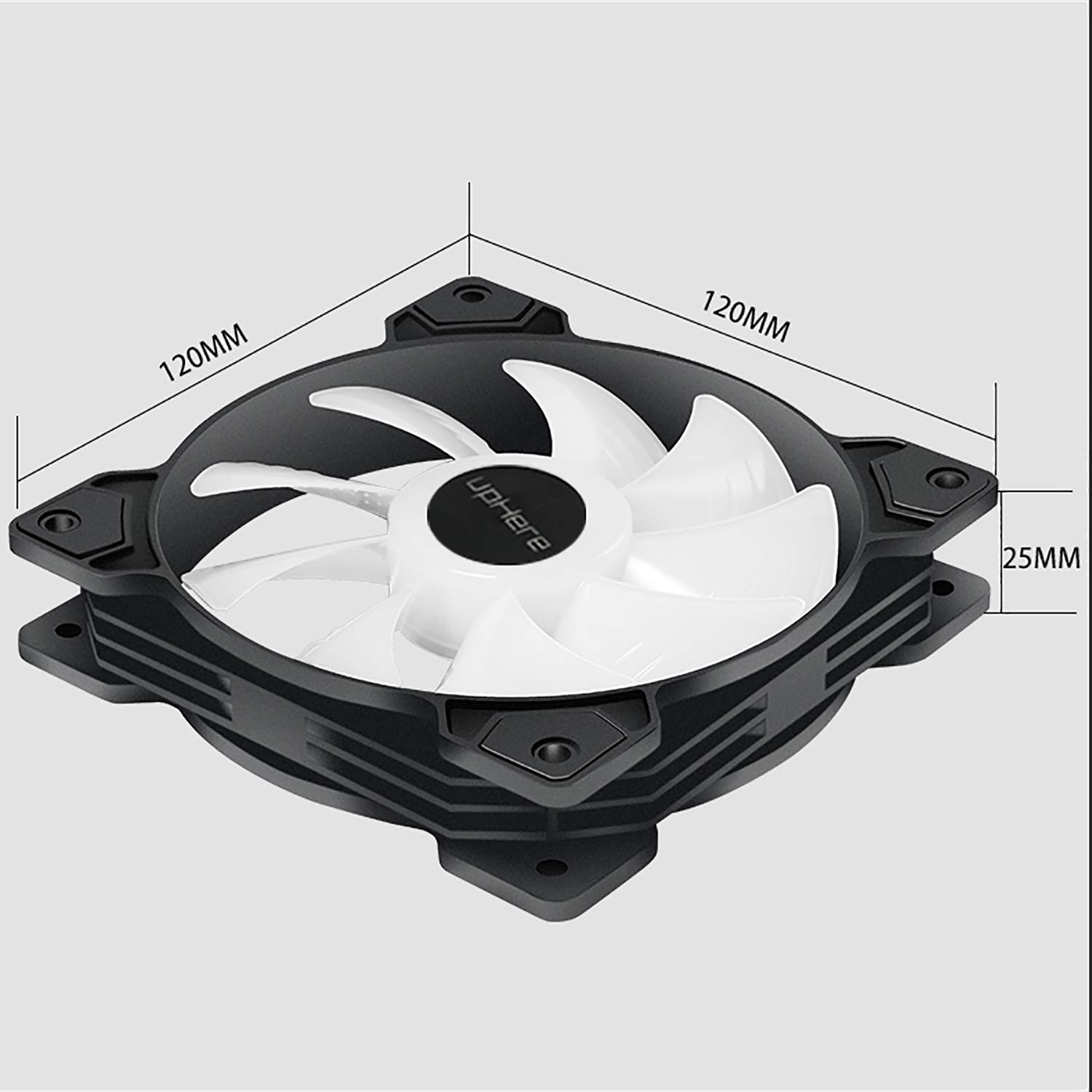 upHere 120mm RGB LED Case Fan,Remote Control,Quiet Edition High Airflow ...