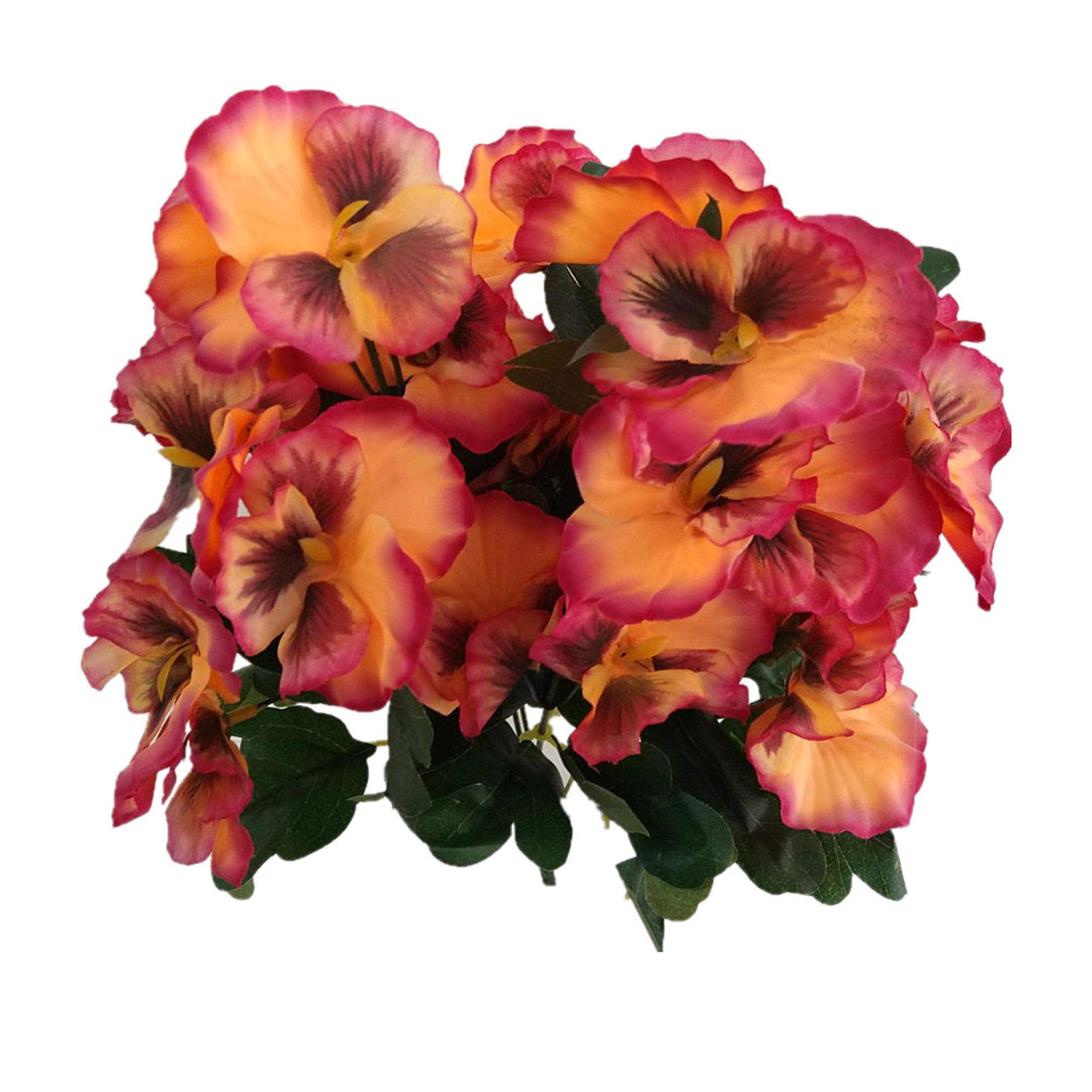 Mynse 2 Pieces 14.1" Silk Pansy Artificial Pansy Flowers for Home ...