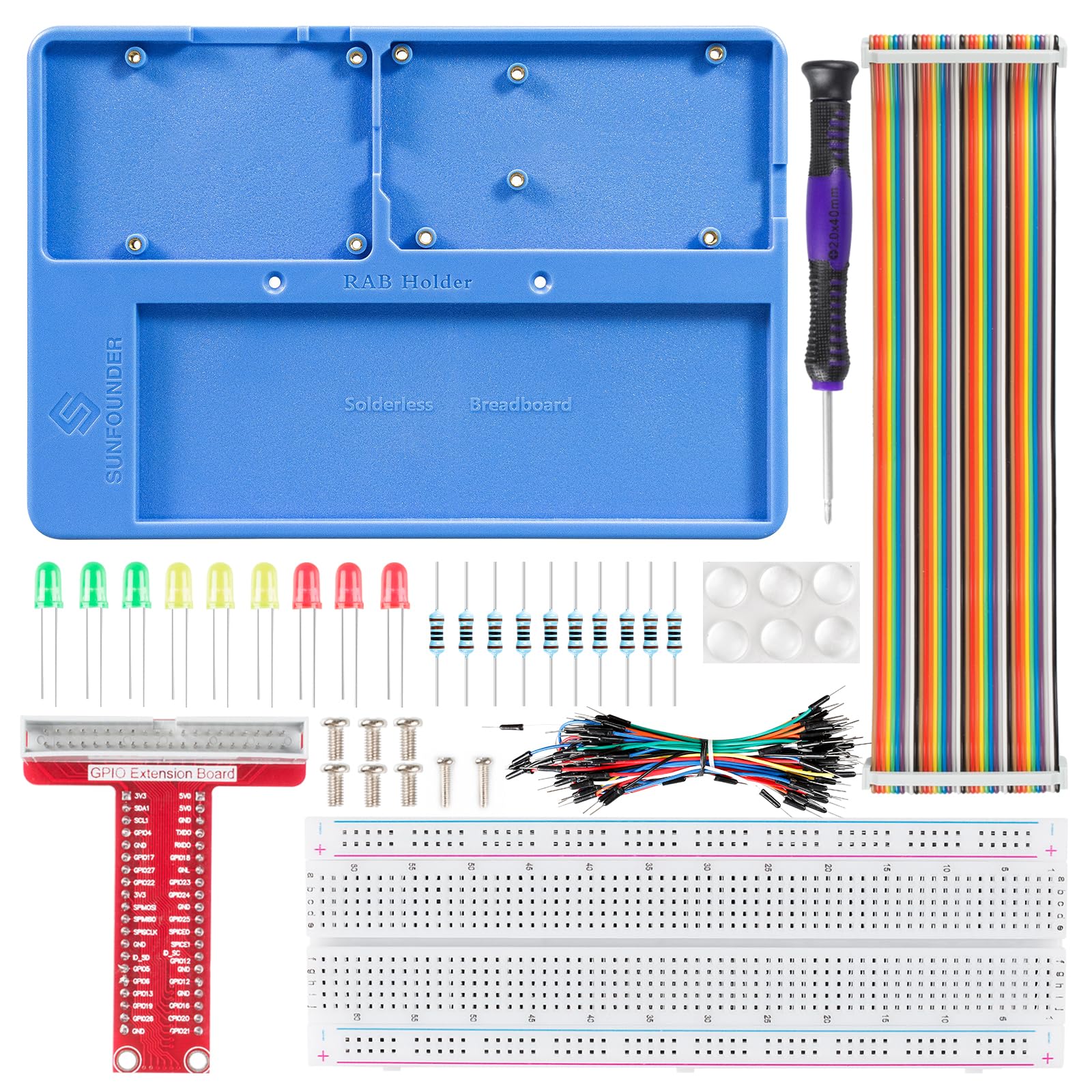 SunFounder RAB Holder Breadboard Kit for Raspberry Pi Compatible with Arduino Uno R4 Minima/WiFi ...