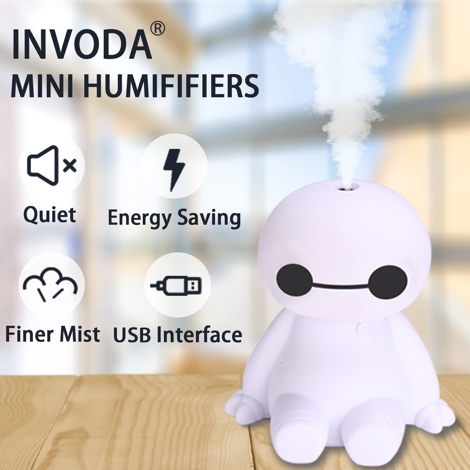 INVODA Humidifiers Portable Small Cool Mist Humidifiers Mini USB ...