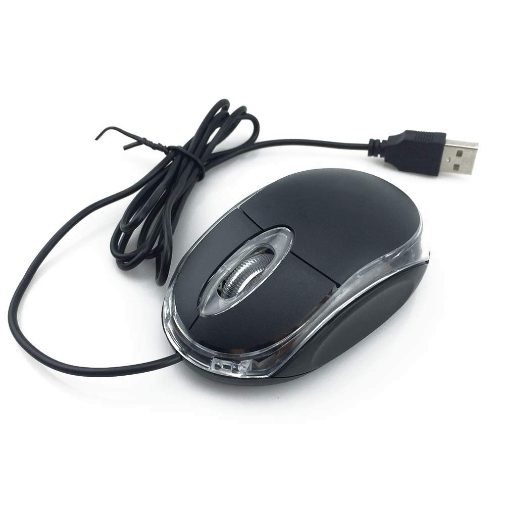 ANRANK UM2030AK Black USB Optical 3-Button 3D Mouse Scroll Wheel LED ...