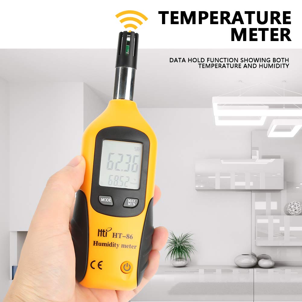 HT-86 Temperature Humidity Meter 2 in 1 Portable Digital Hygrometer ...
