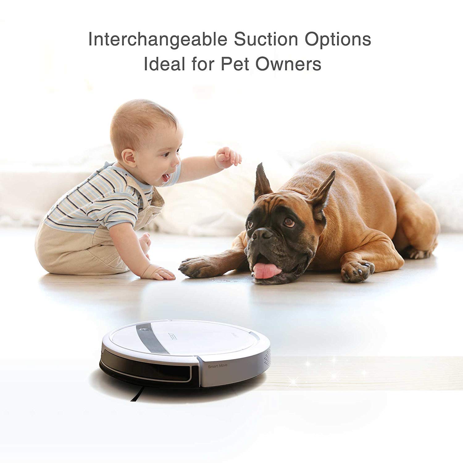 ECOVACS DEEBOT M88 Robotic Vacuum Cleaner for Pet Hair, Carpet and Bare ...