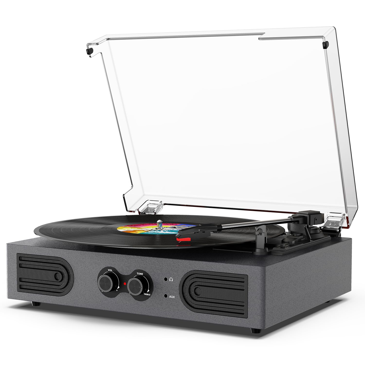 Record Player with Built-in Speakers, Treble & Bass Control, 33 45 78 ...