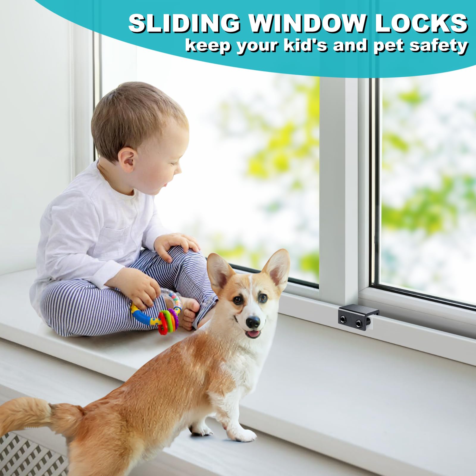 Sliding Window Locks (6 Sets), Security Window Locks with Keys ...