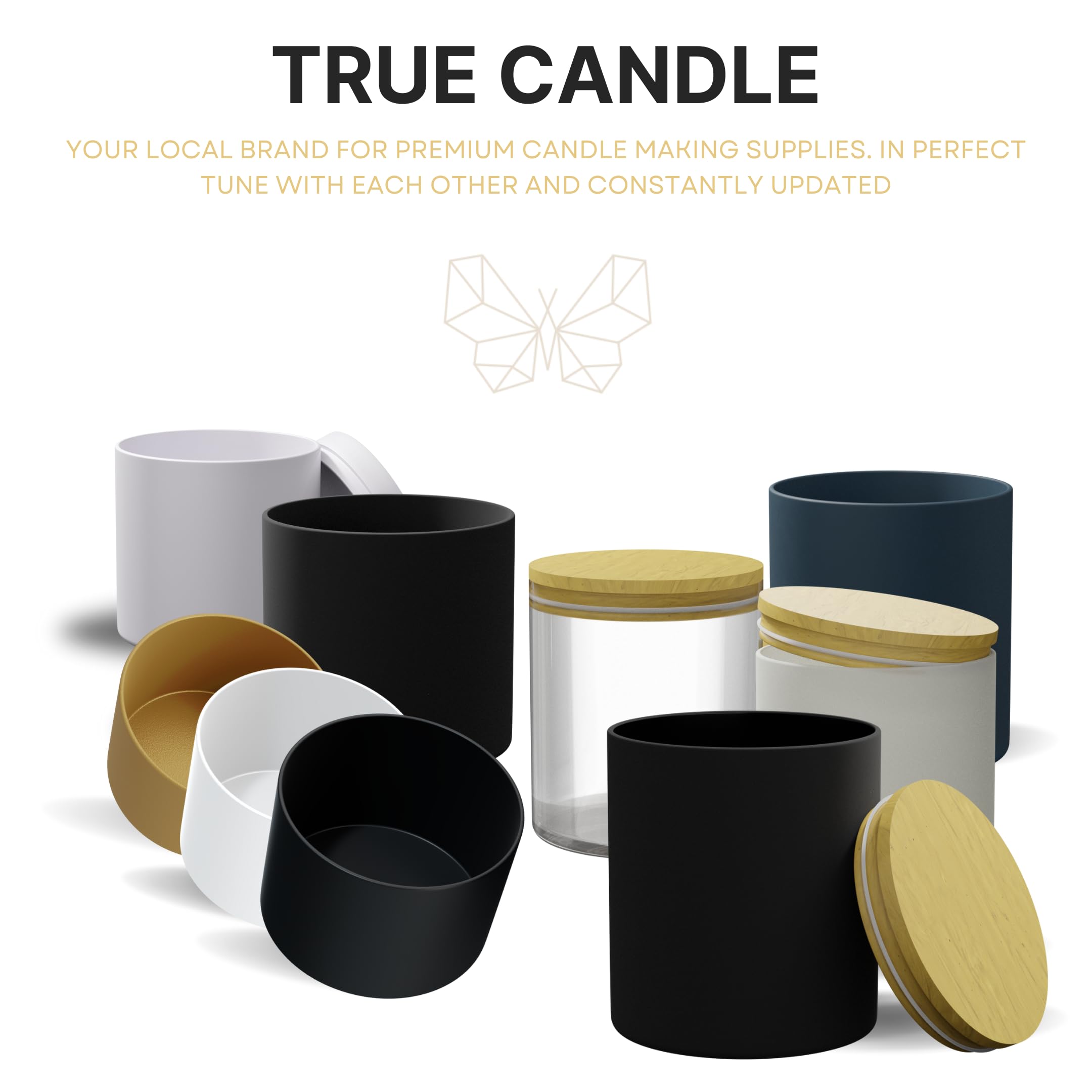 TRUE CANDLE 24x Premium Gold Candle tin 8 oz | The Original Edgeless ...