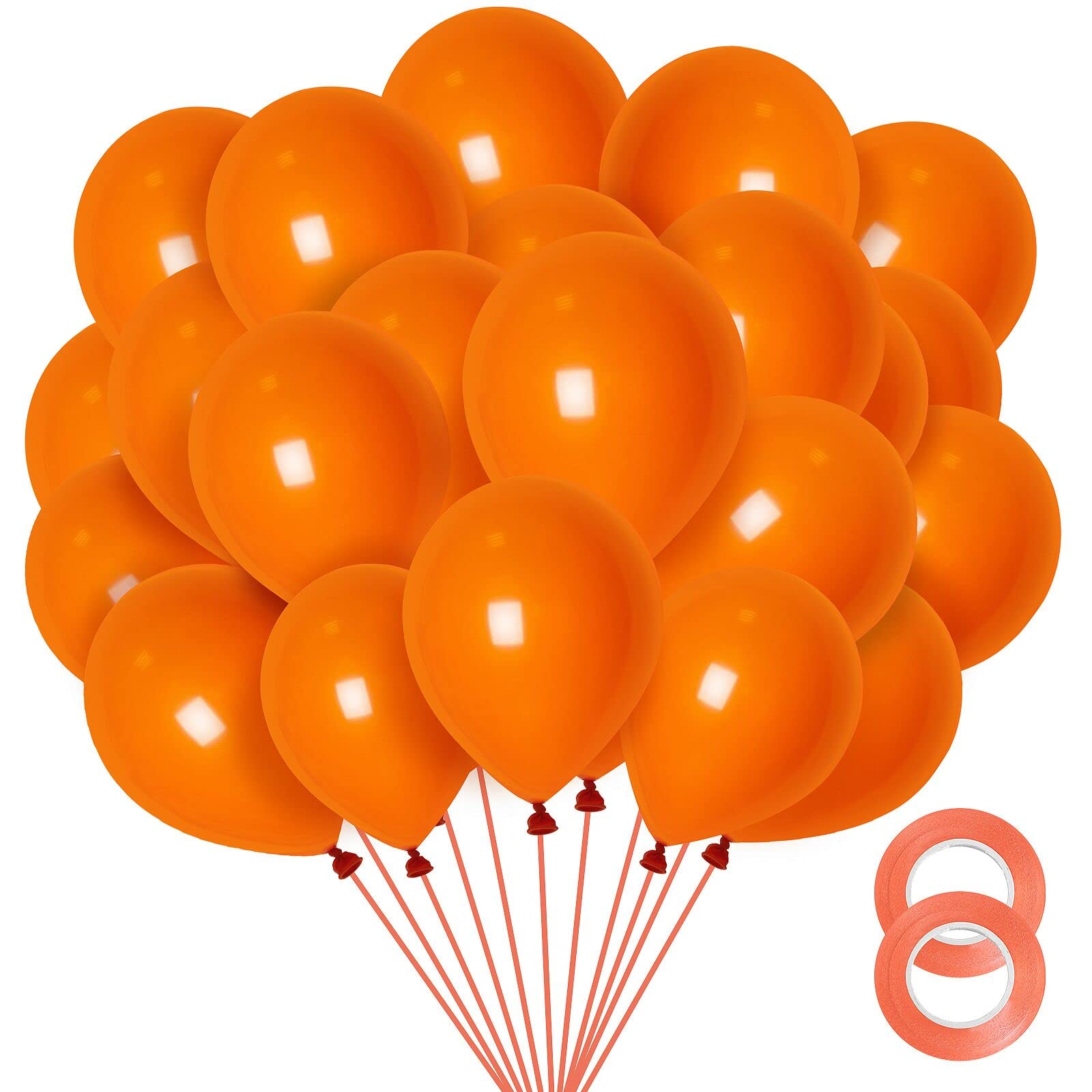 FOTIOMRG Orange Balloons 12 inch, 100 Pack Burnt Orange Latex Balloons ...