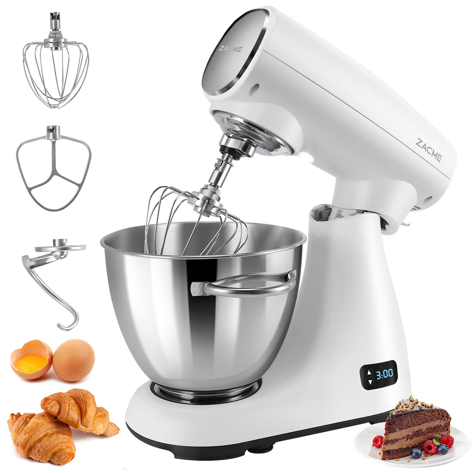 ZACME Mixers Kitchen Electric Stand Mixer, Aluminum die casting and ...