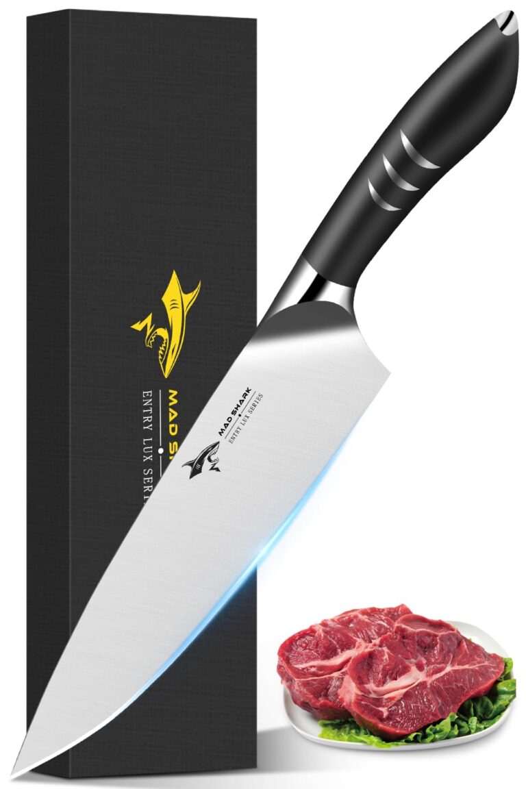 MAD SHARK Ultra Sharp Chef Knife, Professional 8 Inch Damascus Santoku ...