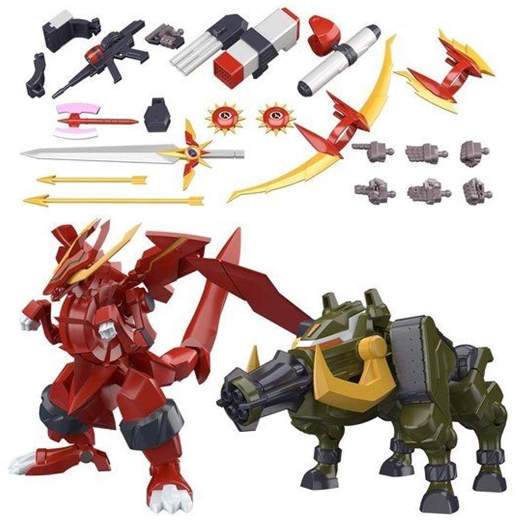 Bandai Shokugan Super Mini PLA Gear Fighter Dendoh Full Armor Dendoh Option Parts & Gatling Boar ...