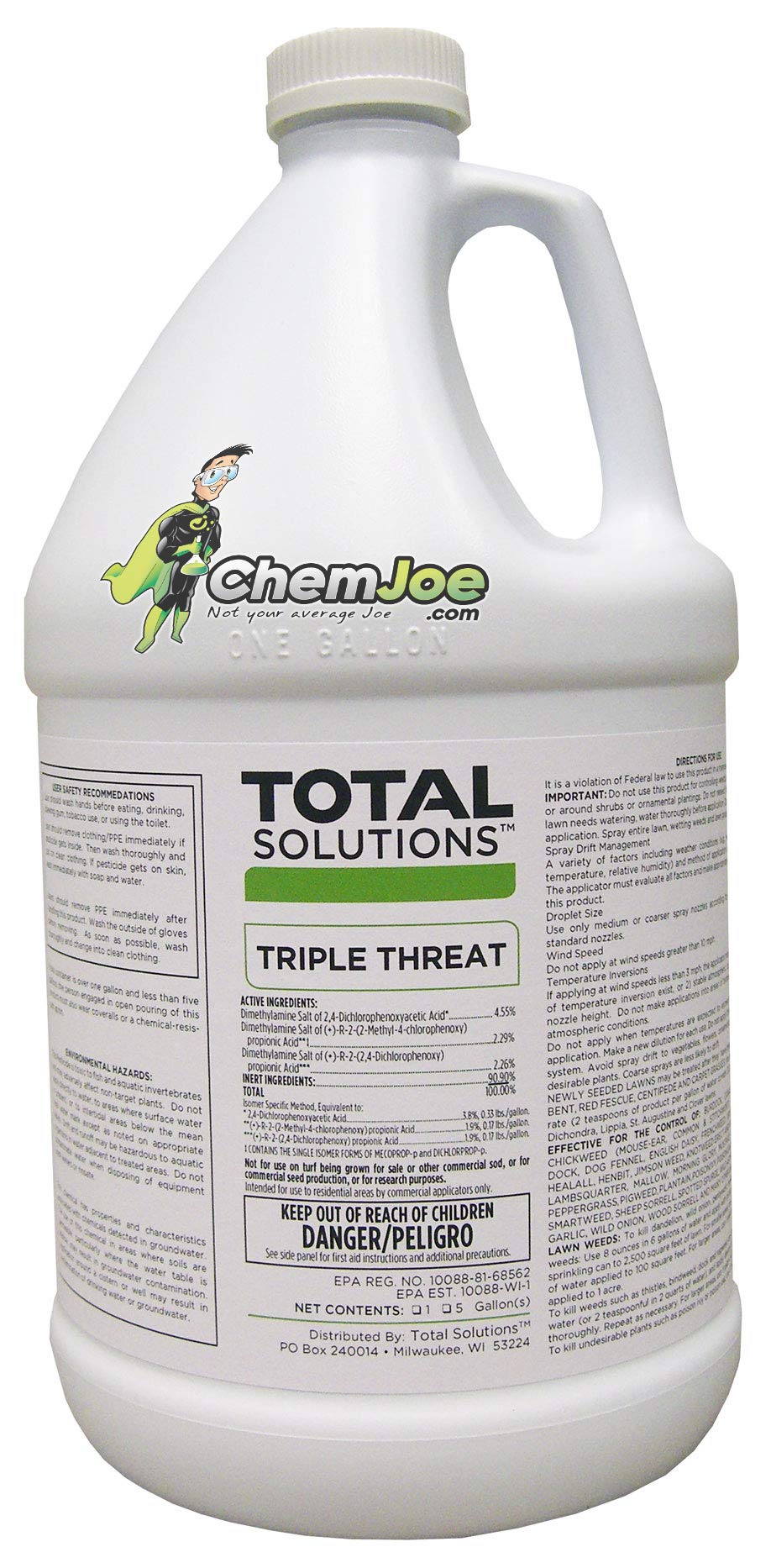 Triple Threat Selective Weed Killer Herbicide for Lawns and Turf - 1 ...