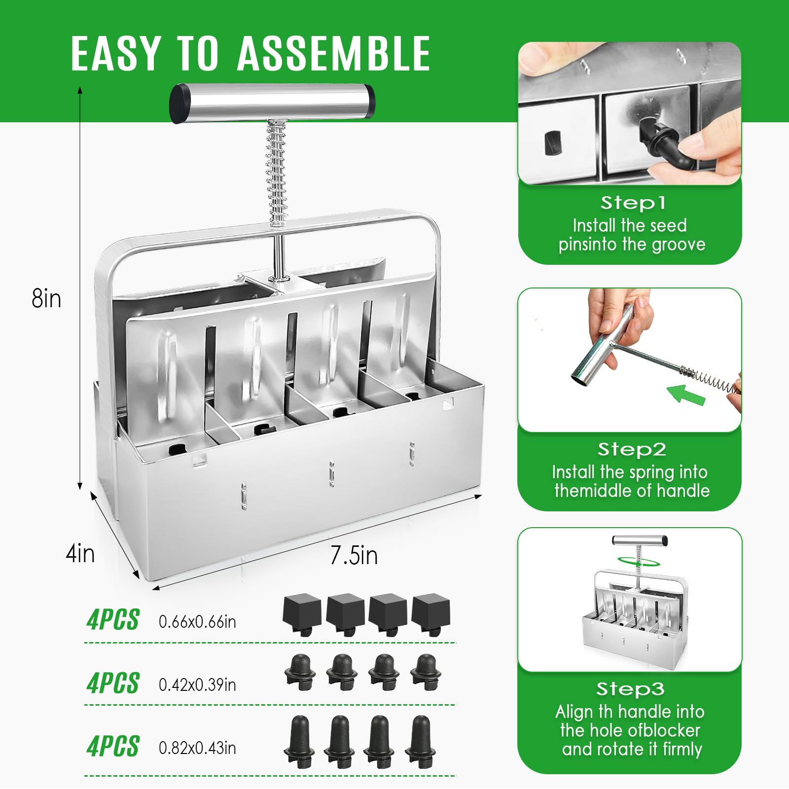 Soil Blocker, 8 Cell Soil Blocker for Seed Starting, 2 inch Manual Soil ...