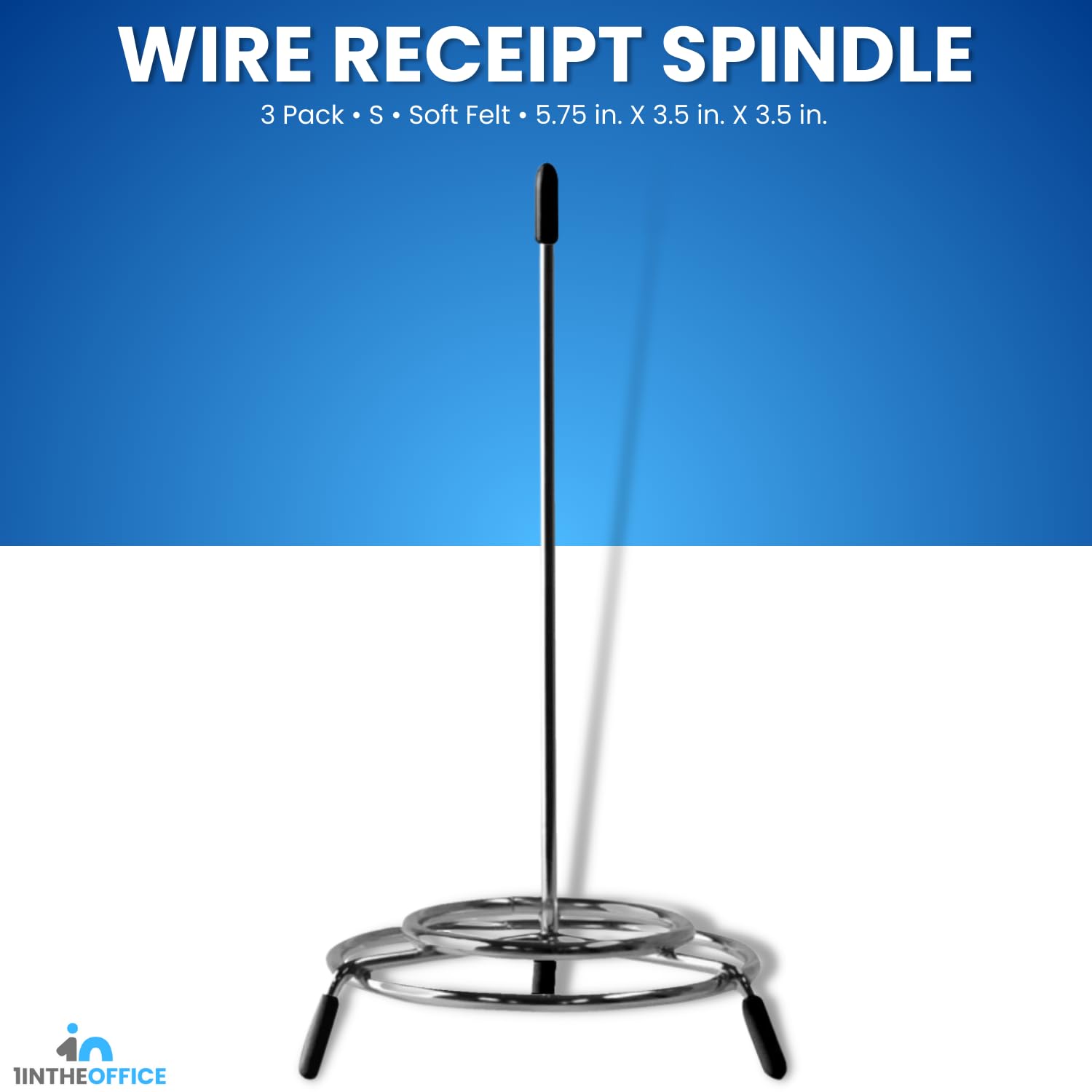 1InTheOffice Wire Receipt Spindle,Chrome Receipt Holder, 3 Pack ...