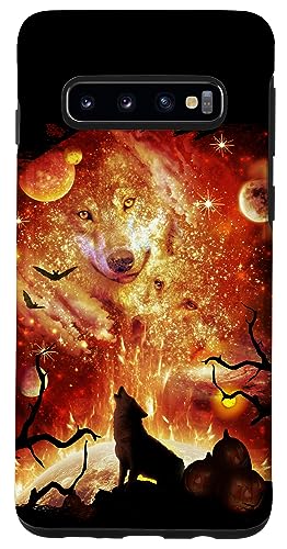 Galaxy S10 Halloween Wolf, Howling Wolves Family, Space Moon Case — 🛍️ ...