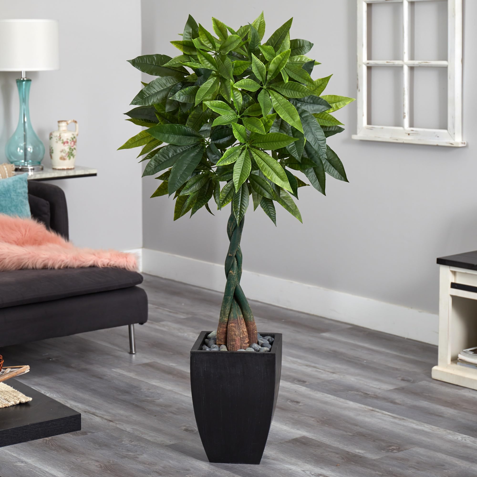 Nearly Natural 5ft. Money Artificial Tree in Black Square Planter — 🛍️ ...