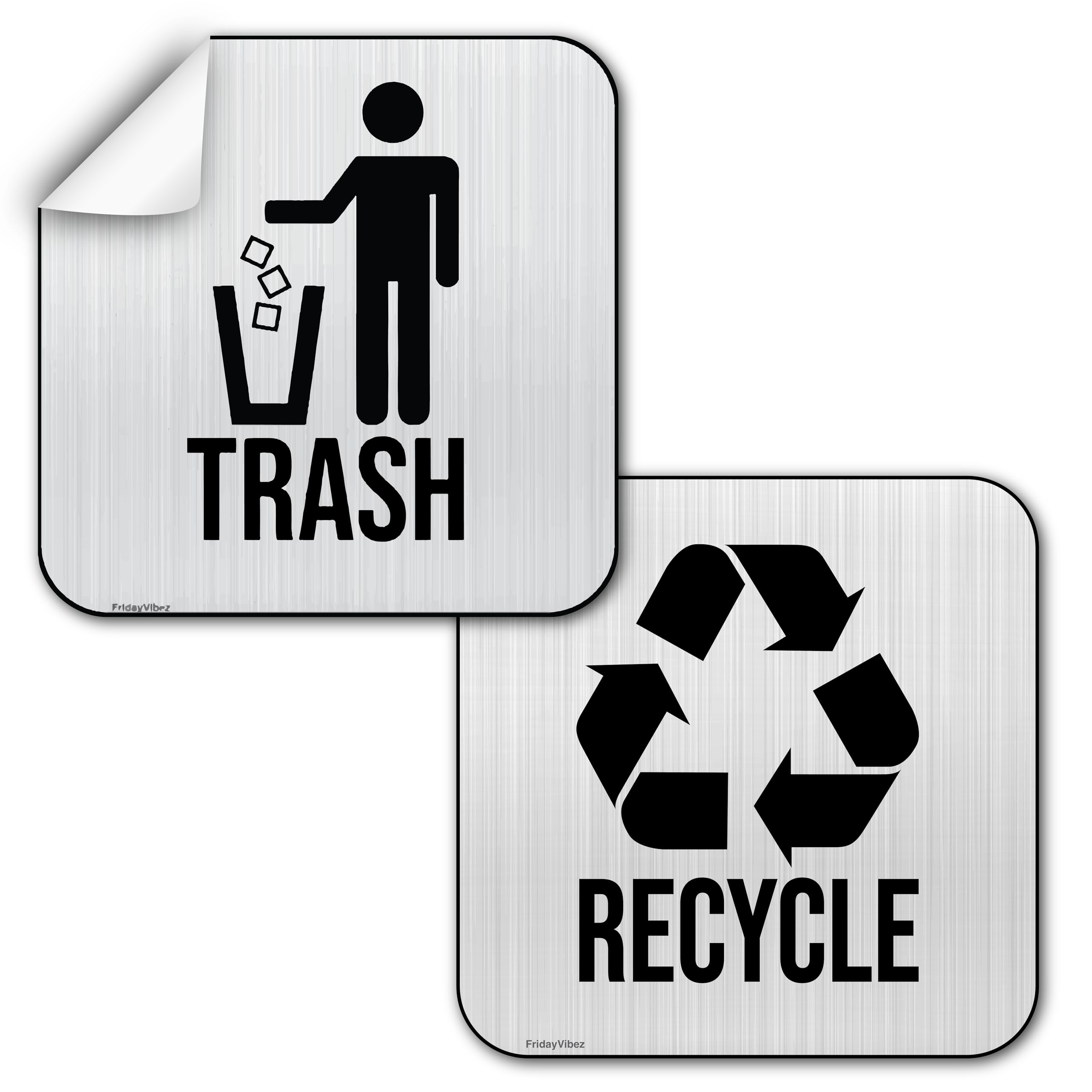 Recycle and Trash Stickers for Kitchen Trash Cans and Recycling Bins ...