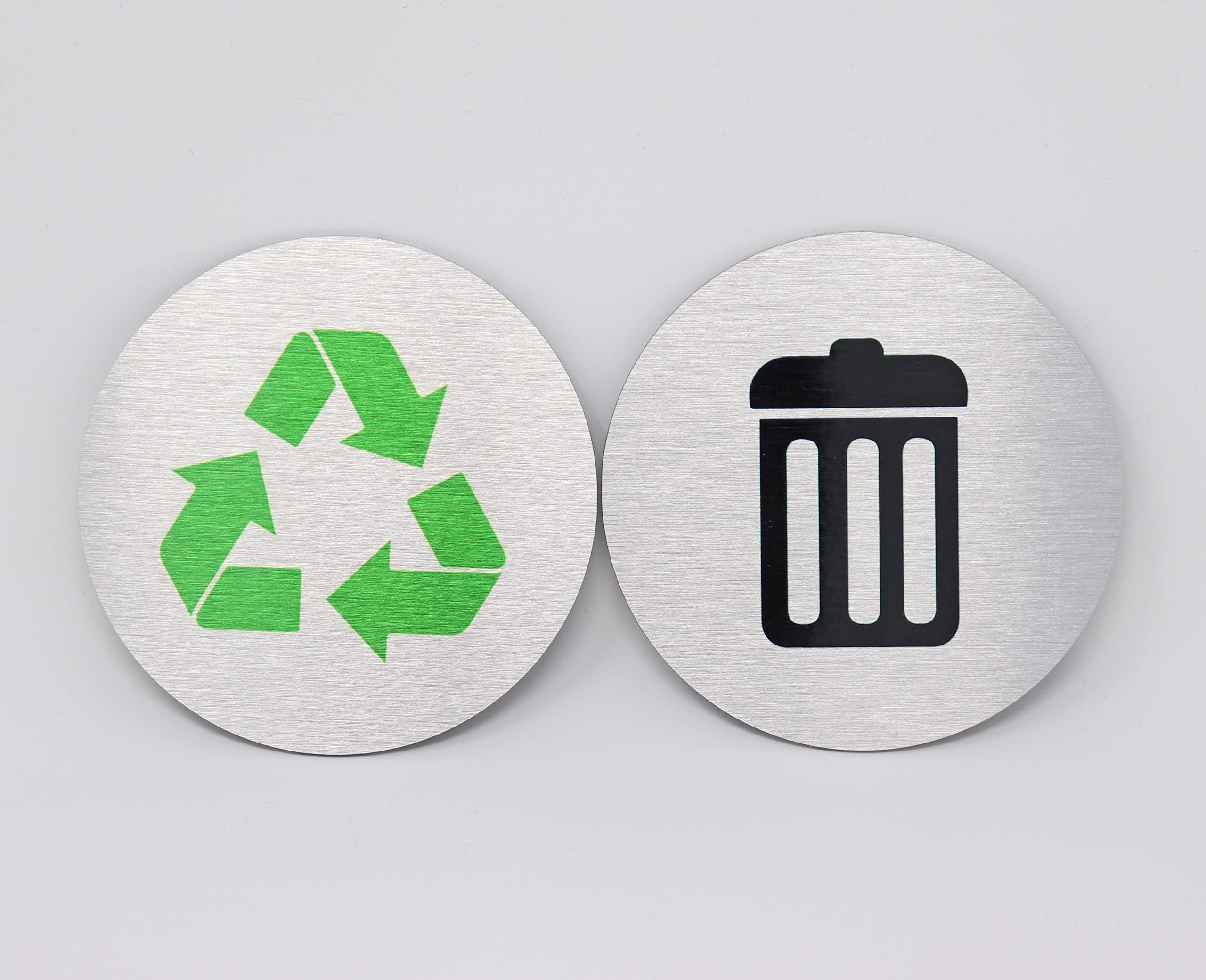 Metal Trash & Recycling Signs | Garbage & Recycling Bin Marker | Set of ...